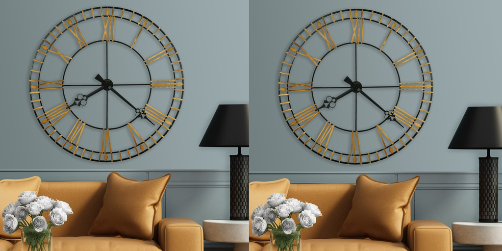 Oversized Wall Clocks Large FunkyTradition Designer Star Metal Golden